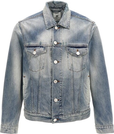 PT Torino Stonewashed Button-Up Denim Jacket - ShopStyle
