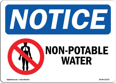 SignMission OSHA Notice - Non-Potable Water Sign with Symbol ...