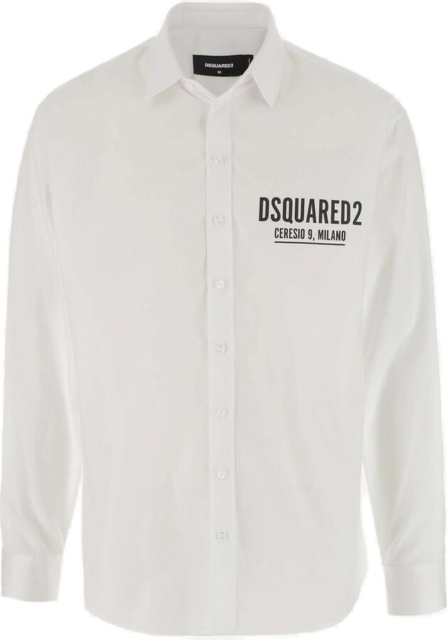 DSQUARED2 Logo Printed Button-Up Shirt - ShopStyle