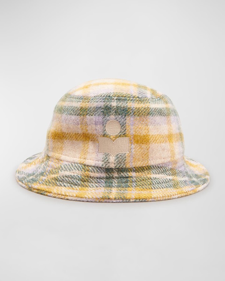 Isabel Marant Haley Check Wool-Blend Bucket Hat - ShopStyle