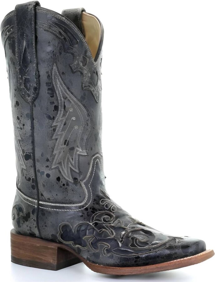 Corral Men's Python Overlay Cowboy Boot - Extra Wide Width In Black ...