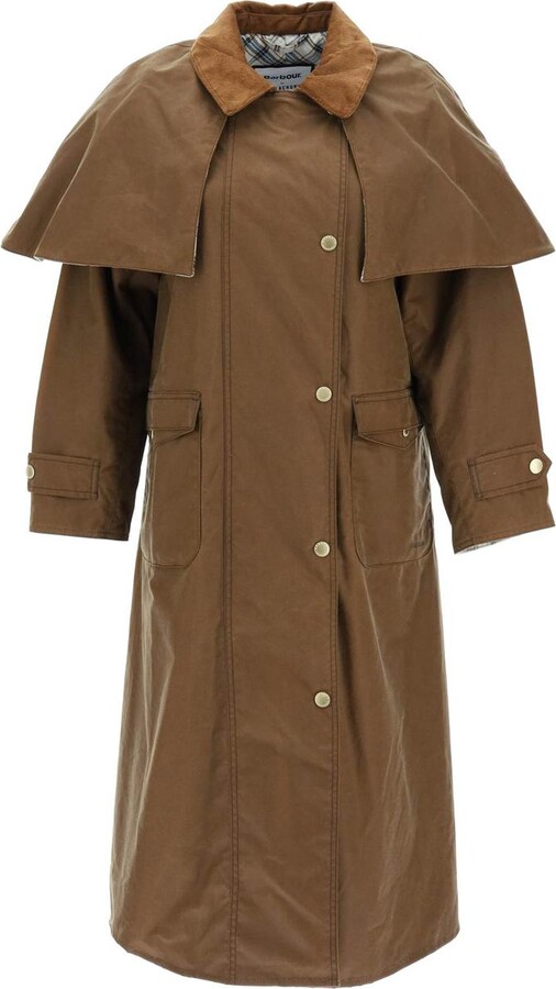 BARBOUR X ALEXA CHUNG 'elizabeth' waxed cotton trench - ShopStyle Coats