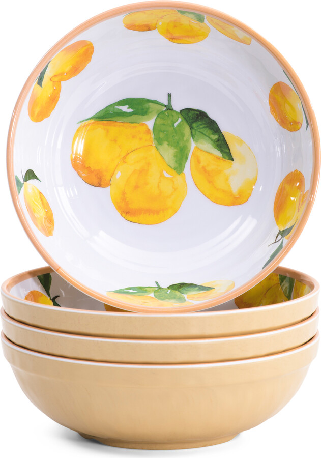 The Farmhouse By Rachel Ashwell Set Of 4 Melamine Rustic Lemon Bowls ...