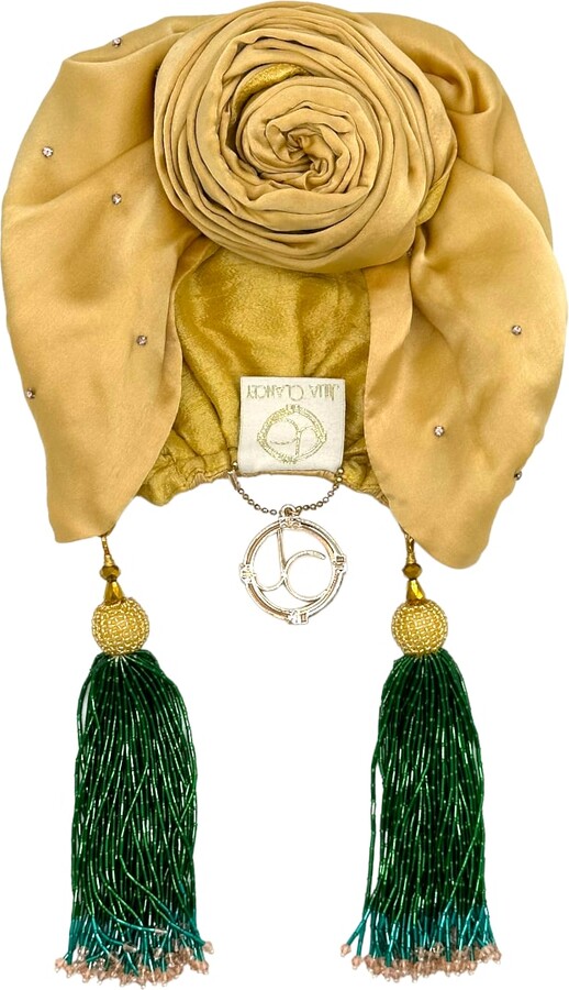 Julia Clancey Women's Edith Golden Jewel Luxe Turban - ShopStyle Hats