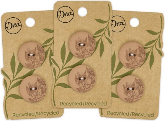 Dritz 23mm Recycled Hemp Round Floral Buttons Light Brown - ShopStyle ...