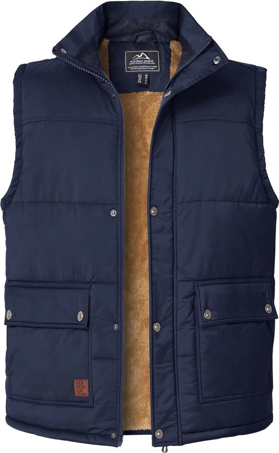 MAGCOMSEN Work Gilet for Men Fleece Lined Winter Thermal Golf Gilet ...