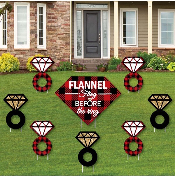 Big Dot of Happiness Flannel Fling Before the Ring - Yard Sign and ...