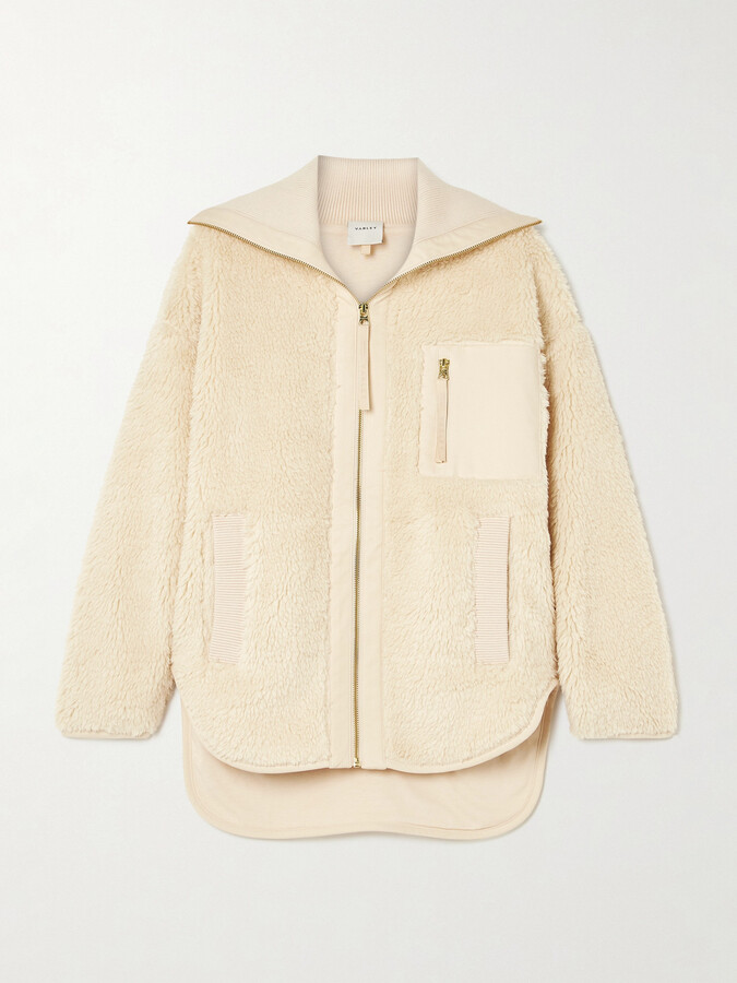 Varley Myla Twill-trimmed Faux Shearling Jacket - Neutrals - ShopStyle