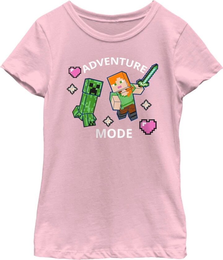 Microsoft Girl's Minecraft Adventure Mode Alex and Creeper Child T ...