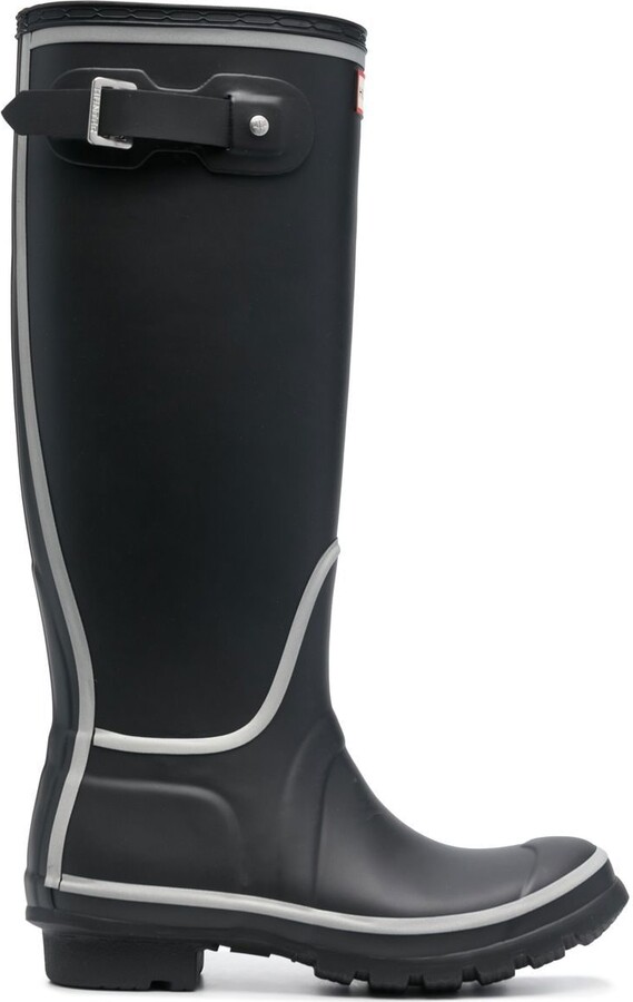 Hunter Original logo-patch wellies - ShopStyle Rain Boots