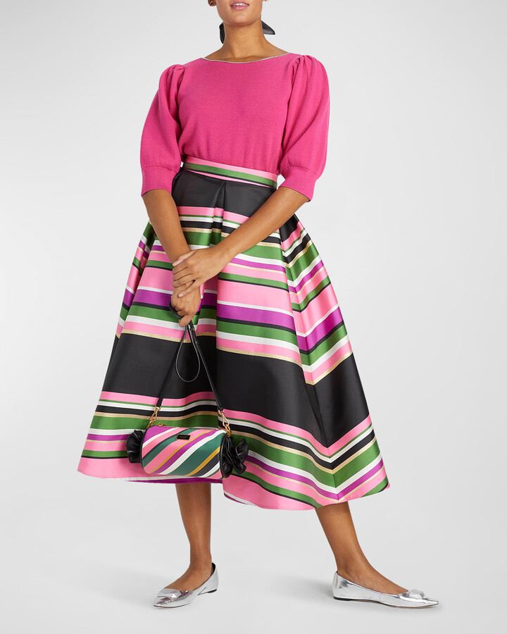 Kate Spade Rhinestone-Trim Puff-Sleeve Sweater - ShopStyle