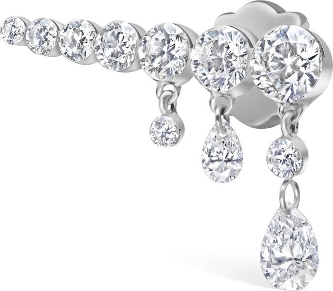 Maria Tash 18Mm Invisible Set Diamond Cre - ShopStyle Fine Earrings