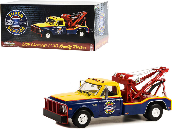 Diecast Model Greenlight 1969 Chevrolet C-30 Dually Wrecker Tow Truck ...