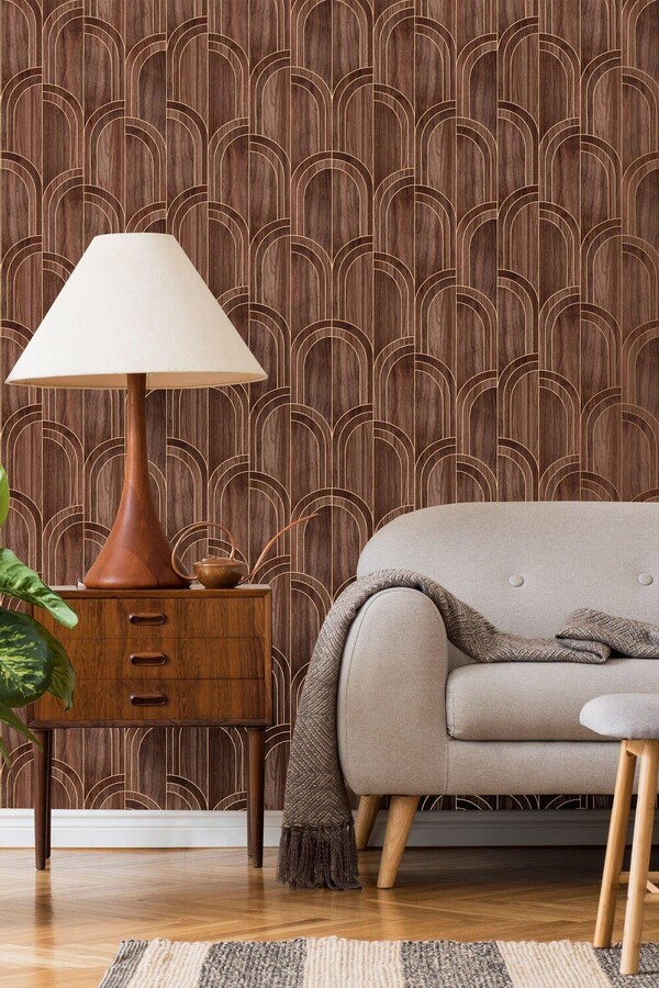 Sublime Modella Wood Walnut Brown Wood Wallpaper - ShopStyle