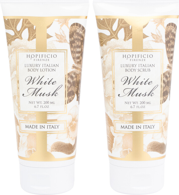 Hopificio Made In Italy White Musk Body Lotion & Body Scrub Gift Set ...