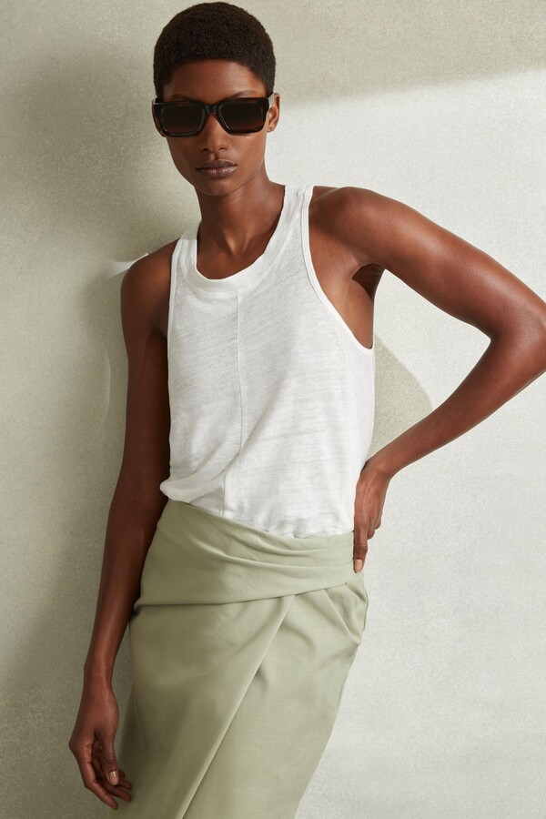 Reiss Linen Waterfall Vest - ShopStyle
