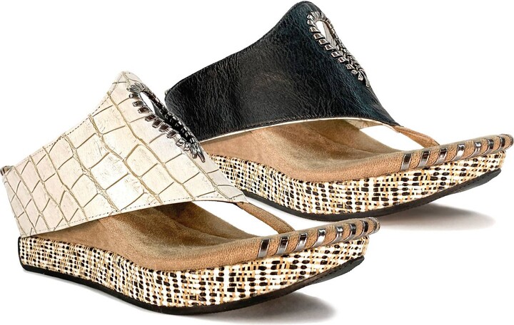 Modzori Lucia Reversible Shoe In Stone/black - ShopStyle Sandals