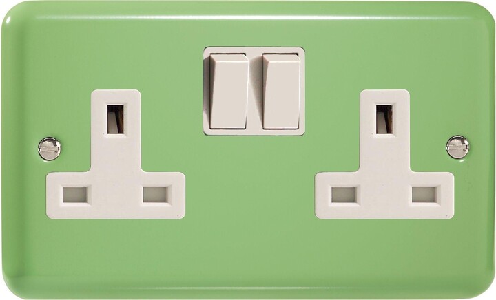 Varilight 2-Gang (Double), 13 Amp Switched Socket, Classic Lily Beryl ...