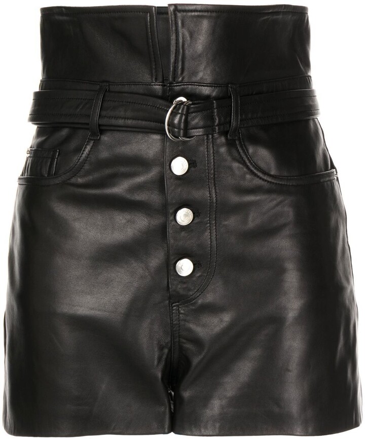 IRO Diana high-waist leather shorts - ShopStyle