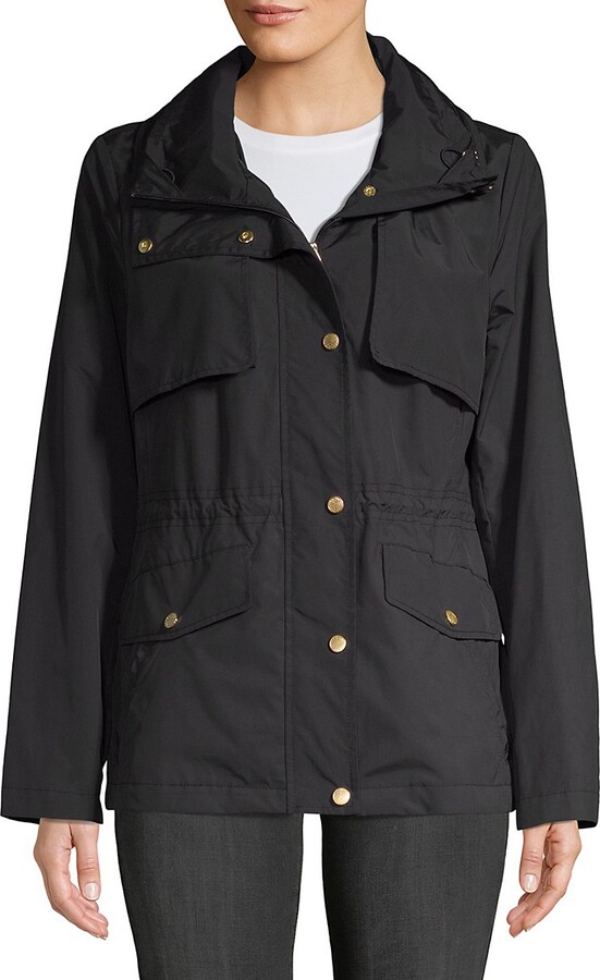 Cole Haan Snap Front Zip Collar Jacket - ShopStyle