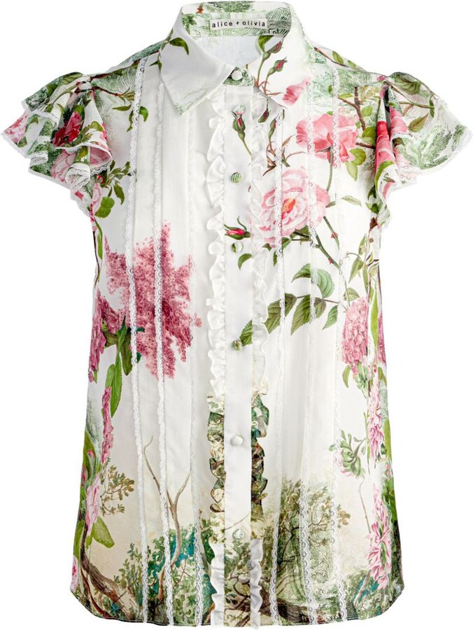 Alice + Olivia Minda Silk Blouse - ShopStyle