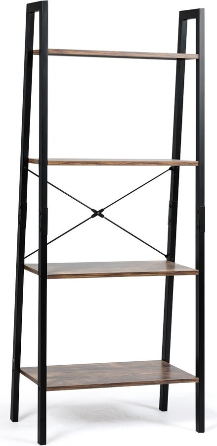 4-Tier Ladder Storage Rack Bookcase Display Shelves Plant Stand - ShopStyle