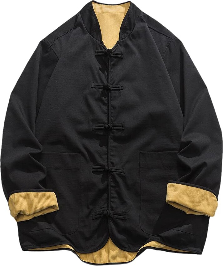 HSQIBAOER Both Sides Can Be Worn Chinese Dress Plus Size Retro Tang Men ...