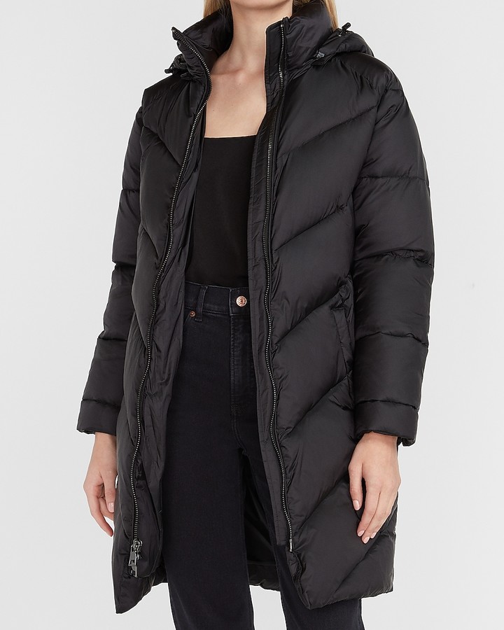 Express Long Belted Puffer Coat - ShopStyle