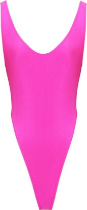 TiaoBug Womens One Piece High Cut Leotard Thong Bodysuit Swimwear Bathing Suit Watermelon Red B ...