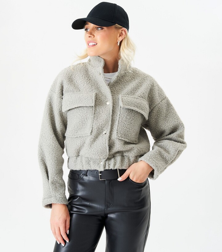 Women's Grey Textured Jacket Gini London - ShopStyle