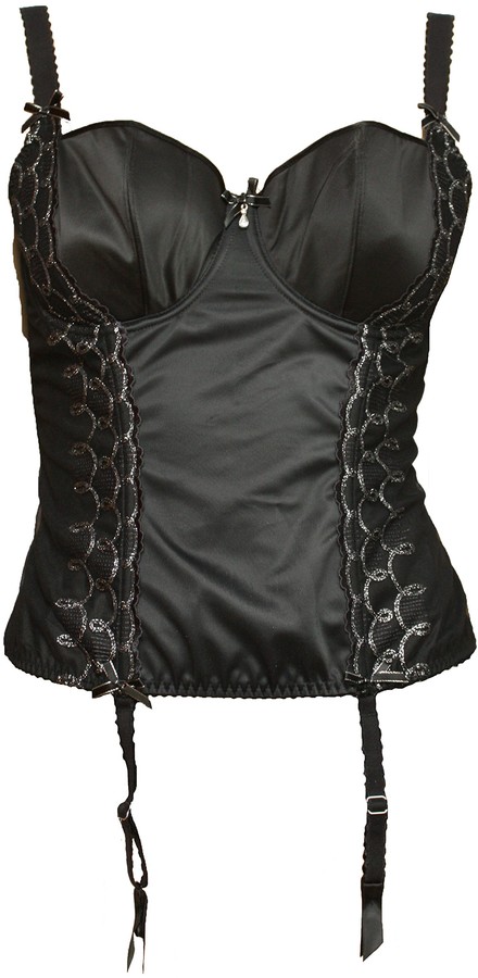 Bravissimo Ex Sexy Black Satin Basque. RRP: 55. Sizes 28DD-38HH. (34G ...