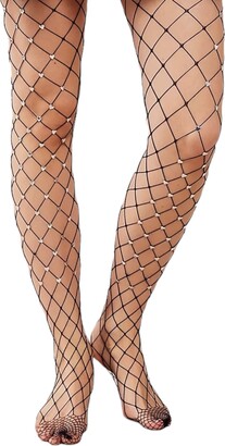 High Heel Jungle by Kathryn Eisman Sweet Heart Fishnet Tights - Black ...