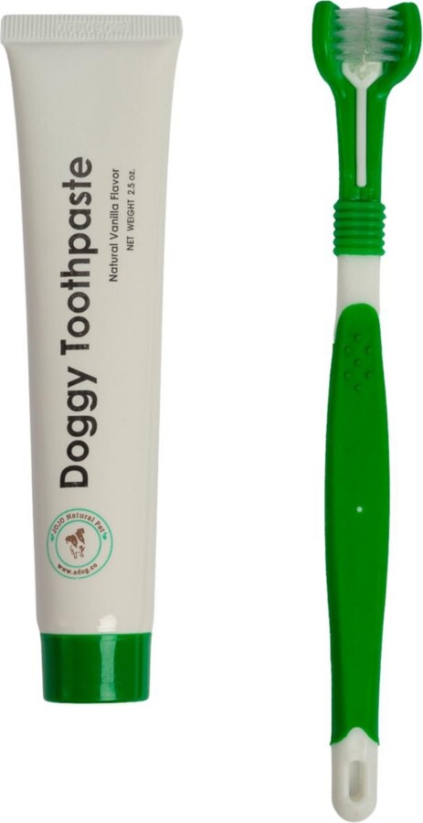 Jojo Modern Pets Triple Headed Dog Tooth Brush with All-Natural ...