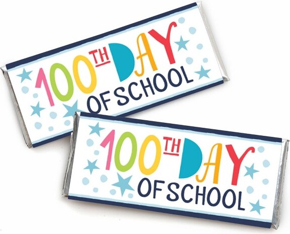Big Dot of Happiness Happy 100th Day of School - Candy Bar Wrapper 100 ...
