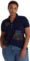 Lauren Ralph Lauren Plus Size Patchwork Pique Polo Shirt - ShopStyle