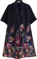 Amsale Floral-Border Cloque Opera Coat - ShopStyle
