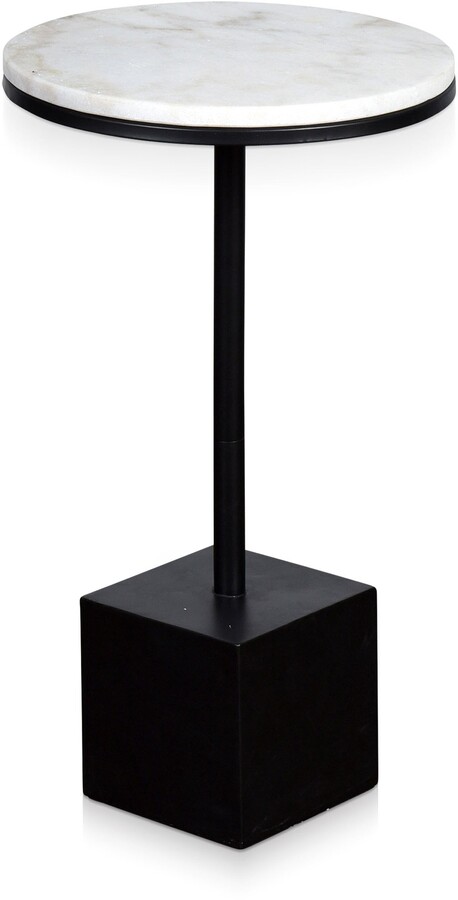 StyleCraft Home Collection StyleCraft White and Black Round Marble Top ...