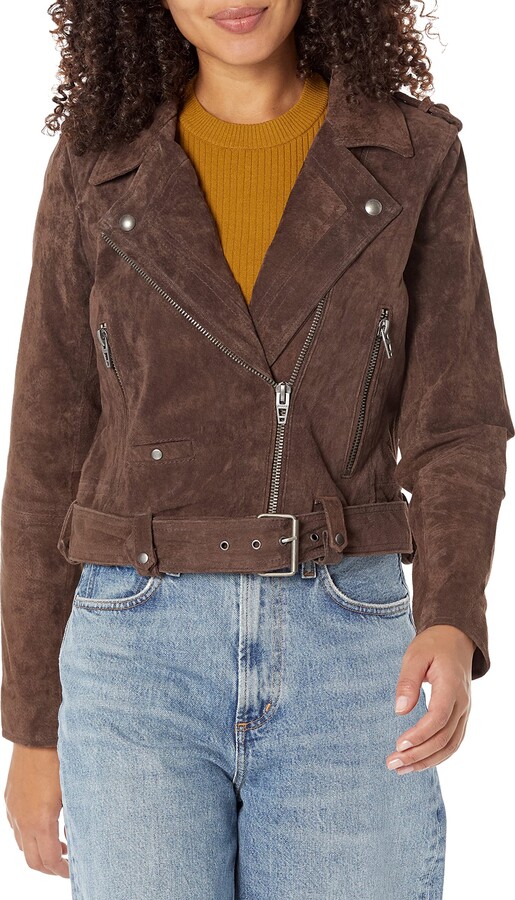 Blank NYC Womens Real Suede Moto Jacket - ShopStyle