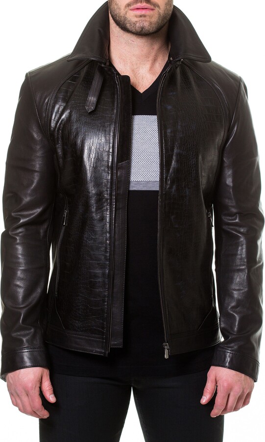 Maceoo Collared Leather Jacket - ShopStyle