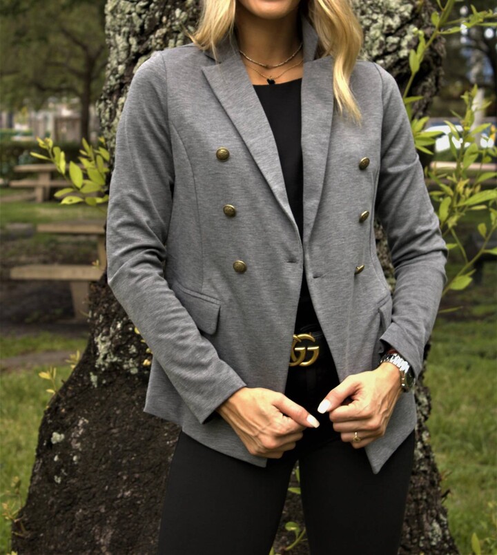Moving Forward Designs Jaguar Military Blazer In Gray - ShopStyle