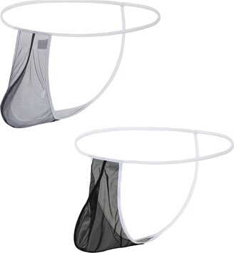 BIATWOWR Mens Sexy Underwear See Through G Strings Thongs Male Low Rise ...