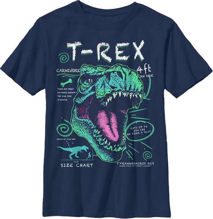 Boy's Husky Lost Gods T-Rex Schematic Detail - Navy Blue - Large ...