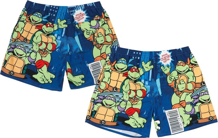 Men's Dumbgood Blue Teenage Mutant Ninja Turtles Comic Big Print Shorts ...
