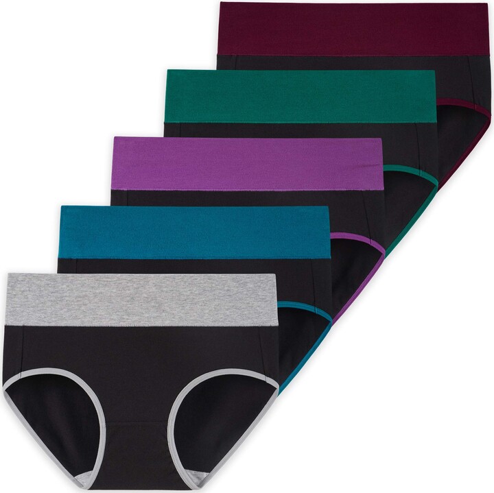 INNERSY Womens Pants Underwear Cotton Full Briefs Soft Ladies High ...