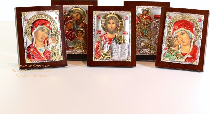 Etsy Set Of 5 Small Russian Orthodox Icons Lord Jesus Christ Mother God ...