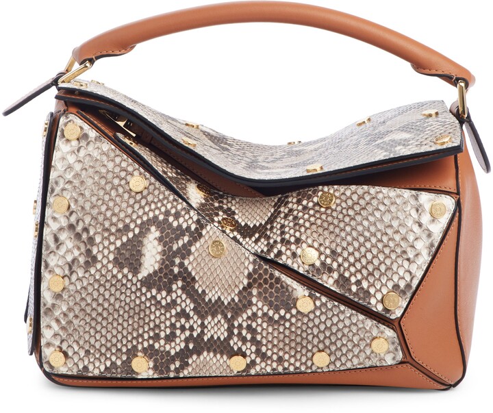 Loewe Puzzle Genuine Python & Leather Shoulder Bag - ShopStyle