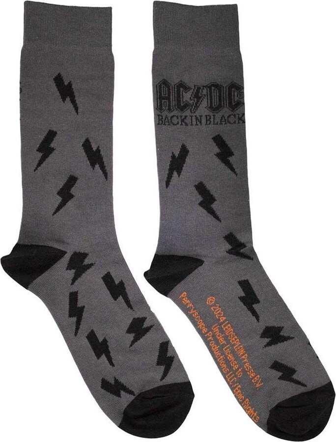 AC/DC Back In Black Bolts Socks - ShopStyle