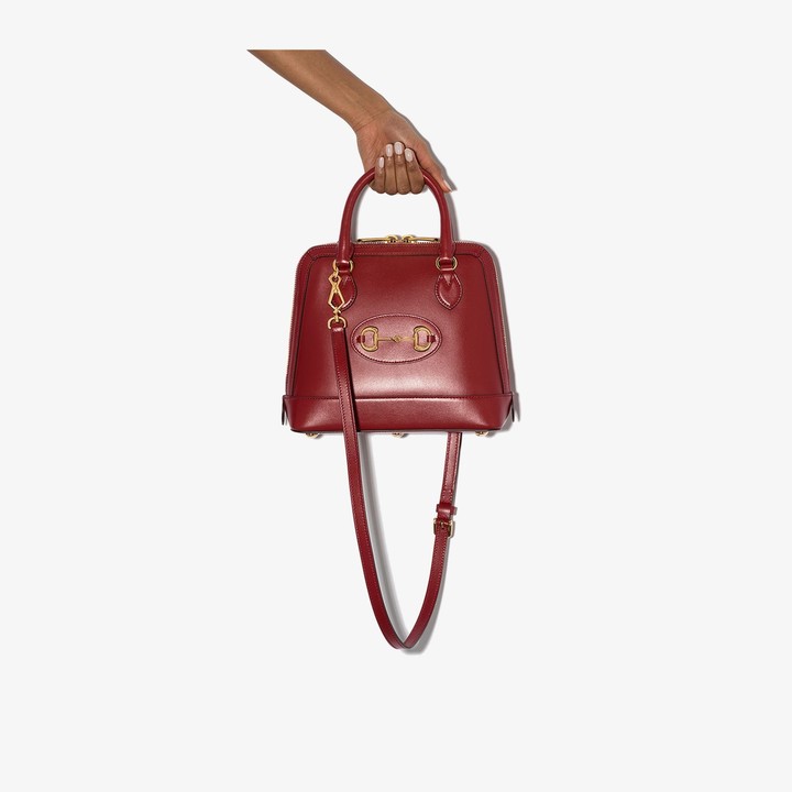 Gucci red Horsebit 1955 leather tote bag - ShopStyle