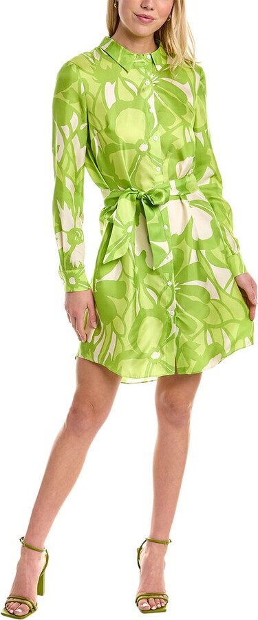 Flora Bea Nyc Natalie Silk Blend Shirtdress Shopstyle Day Dresses
