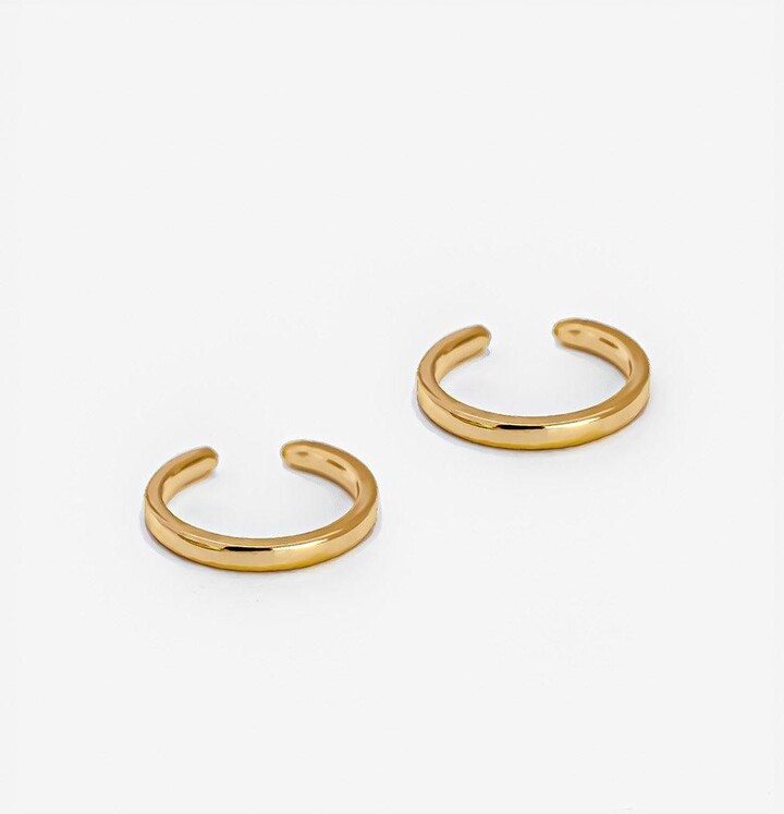 MUCHV 18k Gold Thin Ear Cuffs - ShopStyle Jewellery